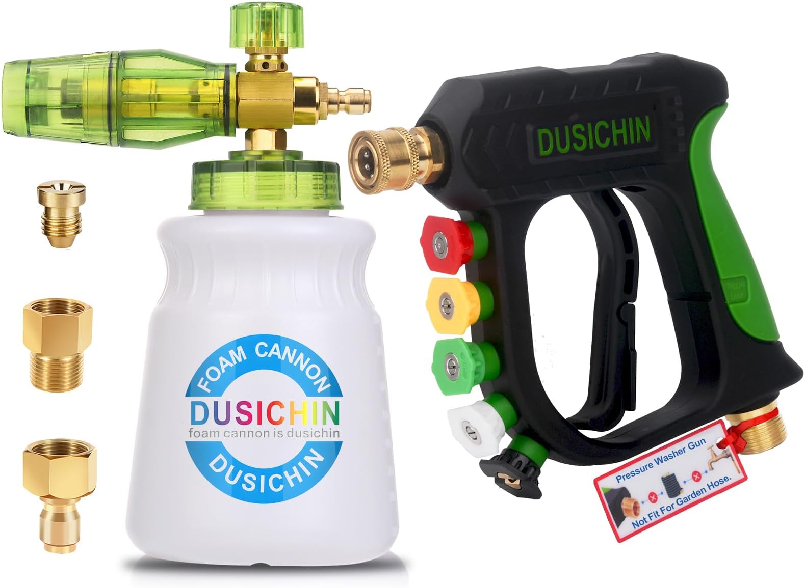Amazon.com: DUSICHIN Foam Cannon Short Pressure Washer Gun 1/4 Inch ...