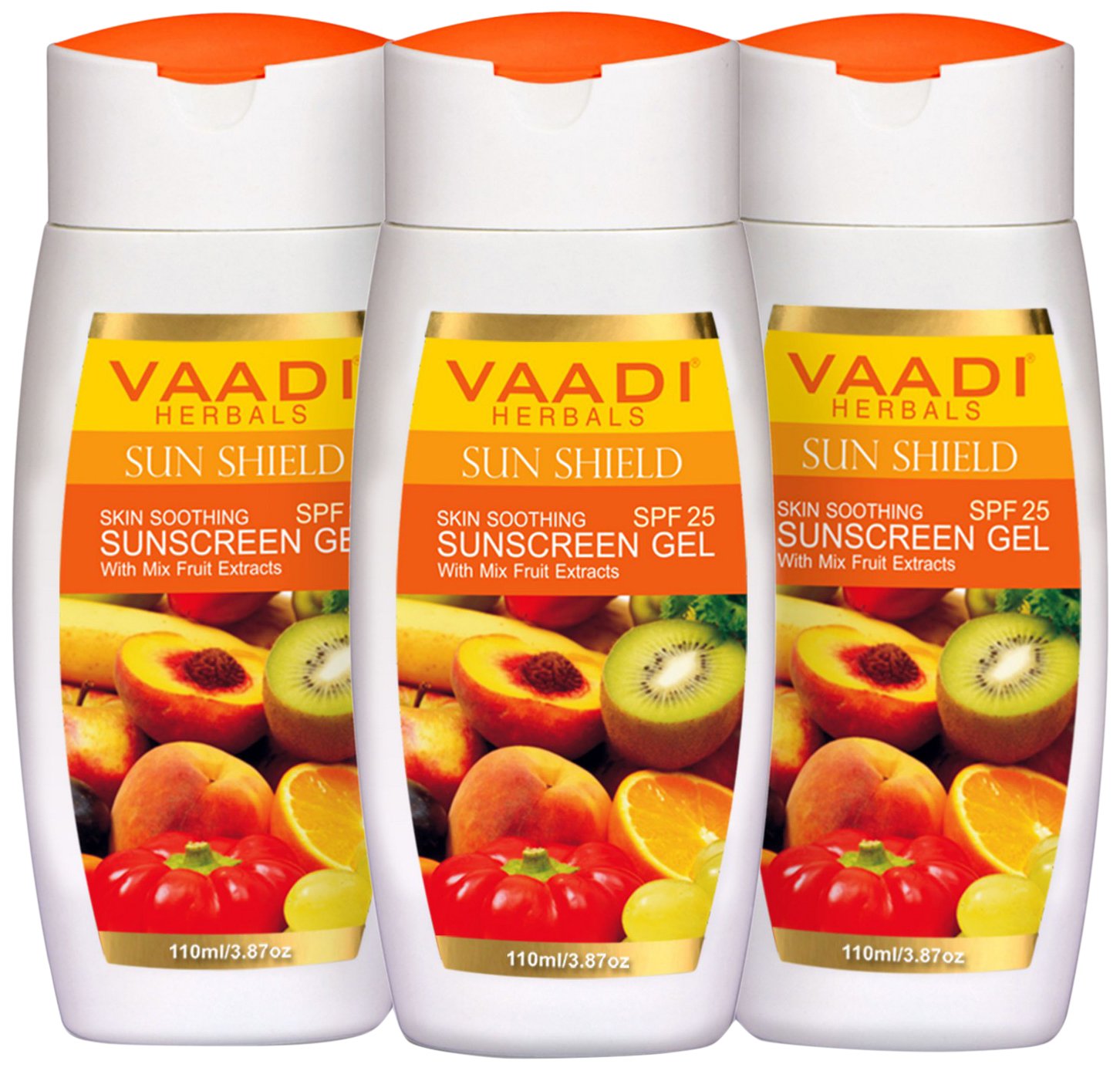 Vaadi Herbals Sunscreen Gel with Mixfruit Extracts Spf 25, 3 x 110ml ...