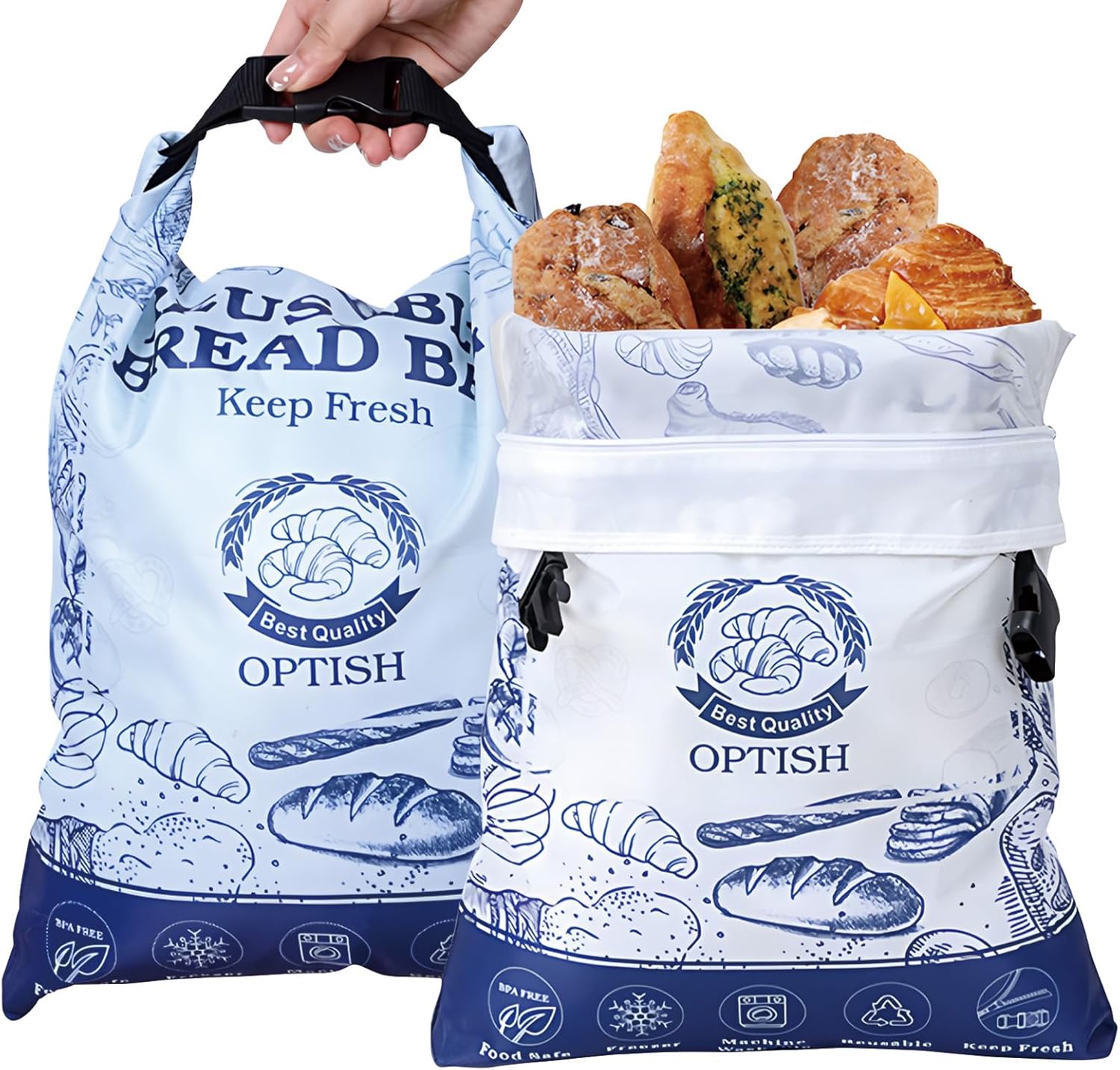 Amazon.com: 2 Pack Bread Bags for Homemade Bread, Reusable Sourdough ...