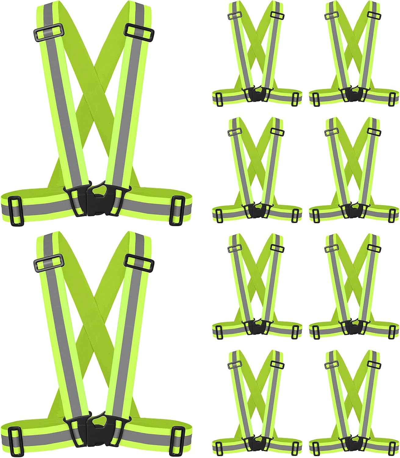 OLCANA 10 Pack Safety Vests for Motorcycle Running 360° High Vis ...