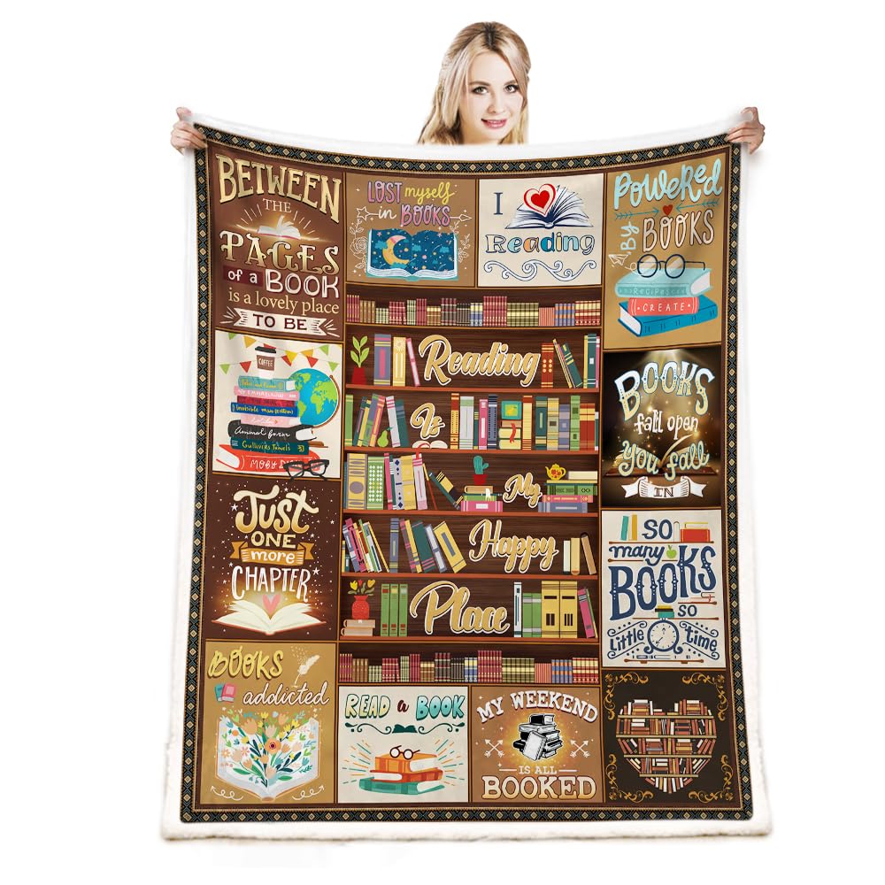 Amazon.com: peakman Book Blanket,Book Club Lovers Gifts for Women ...