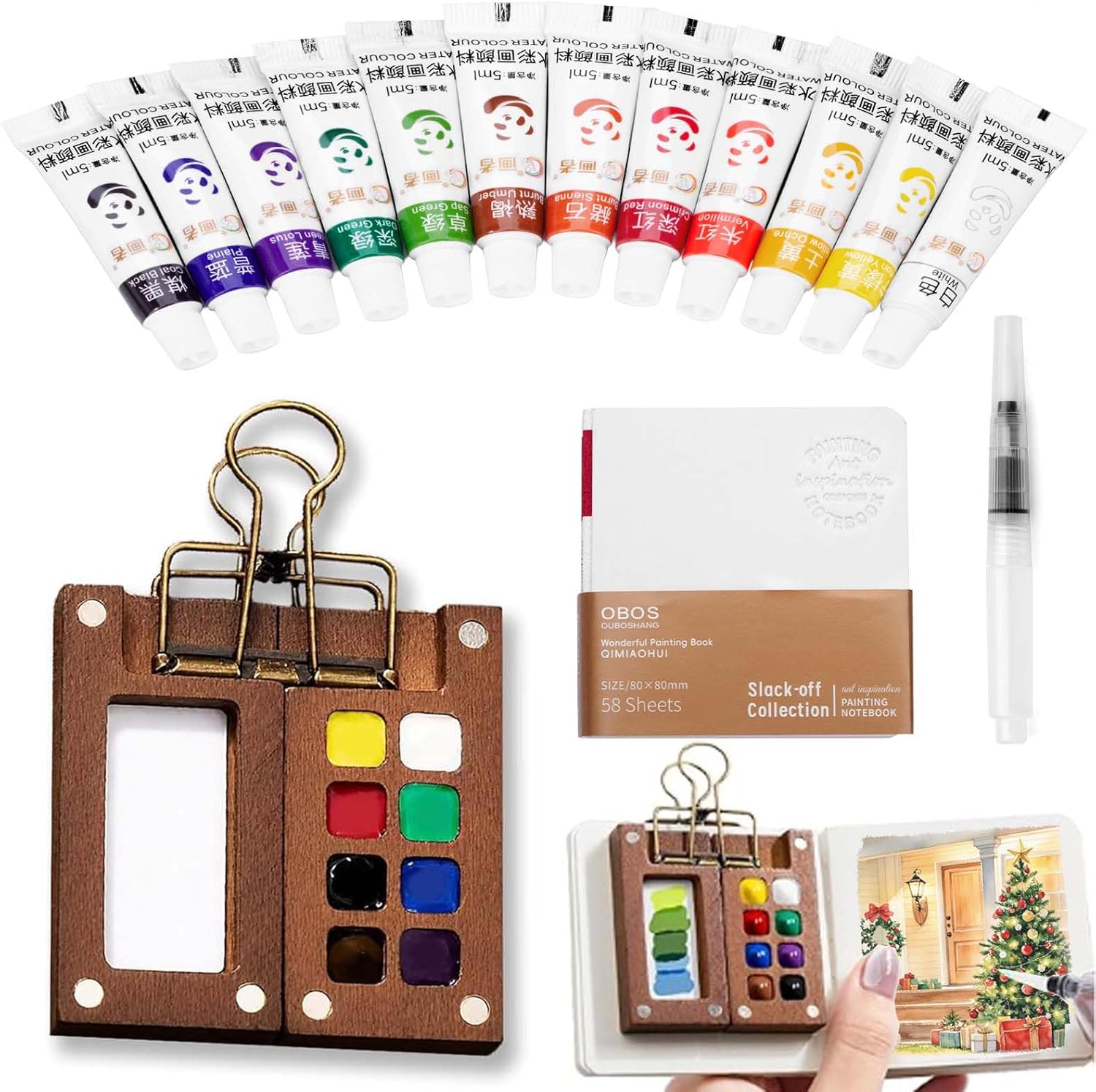 Amazon.com: Mini Watercolor Paint Set, Mini Paint Palette Travel Kit ...