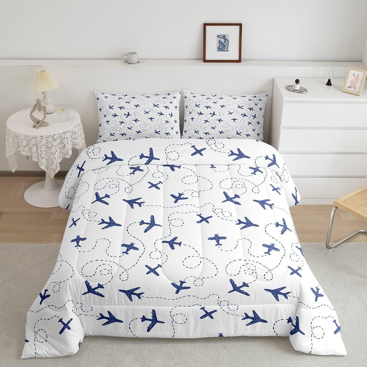 Amazon.com: Feelyou Cartoon Flight Bedding Set Twin Size Kids Airplane ...