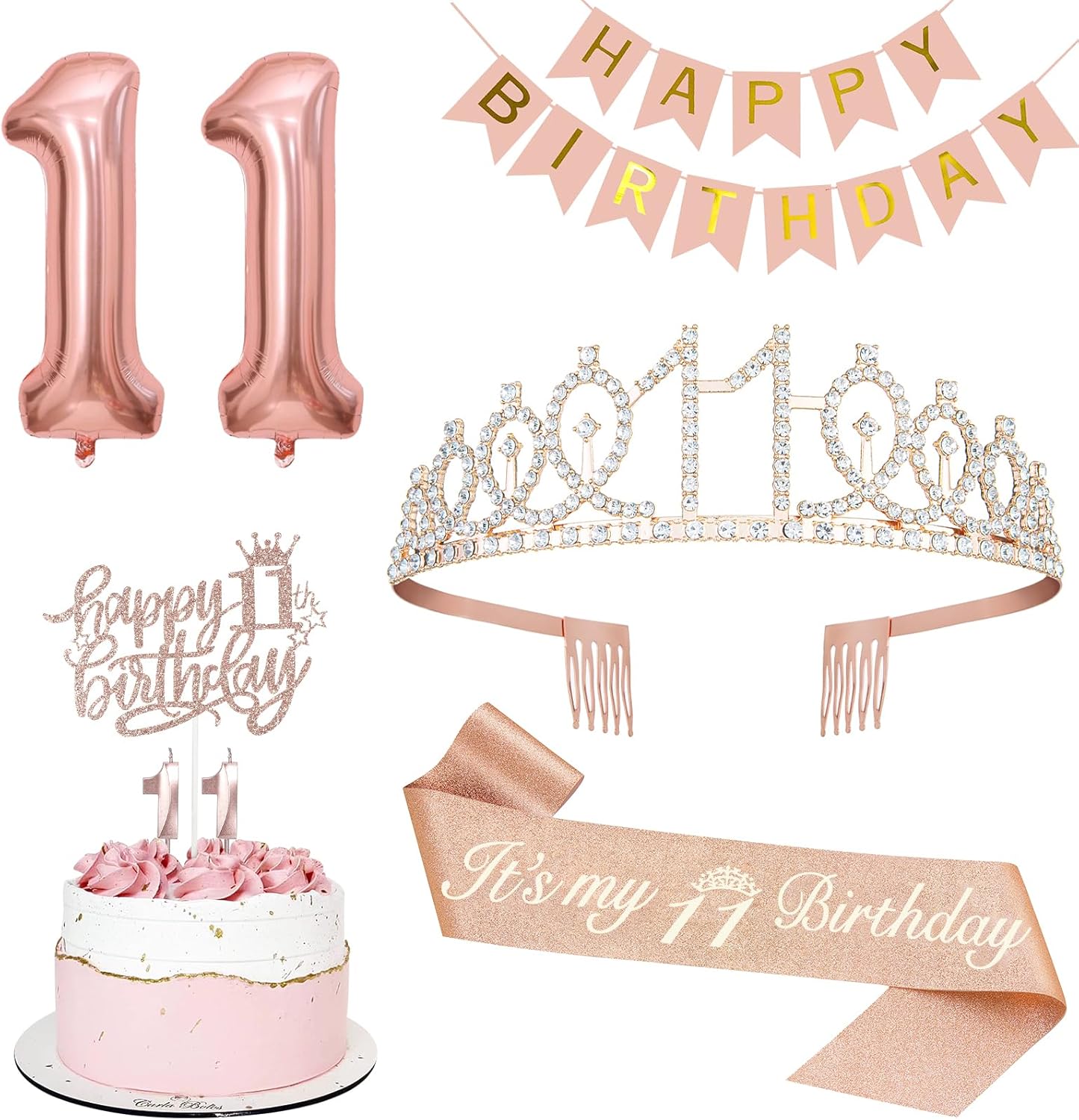 Amazon.com: 11th Birthday Decorations for Girls, Including 11th ...
