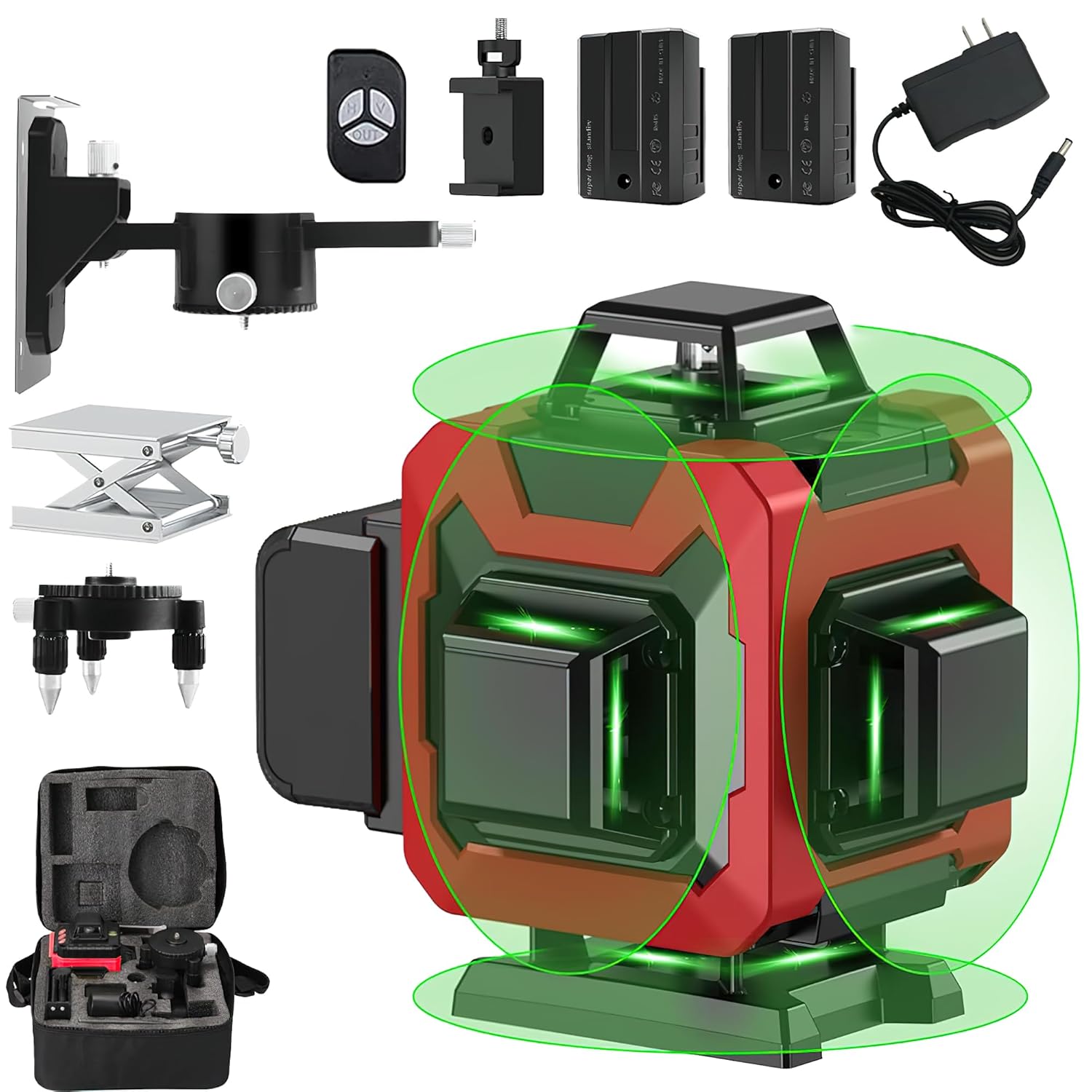 BRAINLE 4D 16 Lines 4x360 Degree Laser Level Line Tool, Digital Self ...