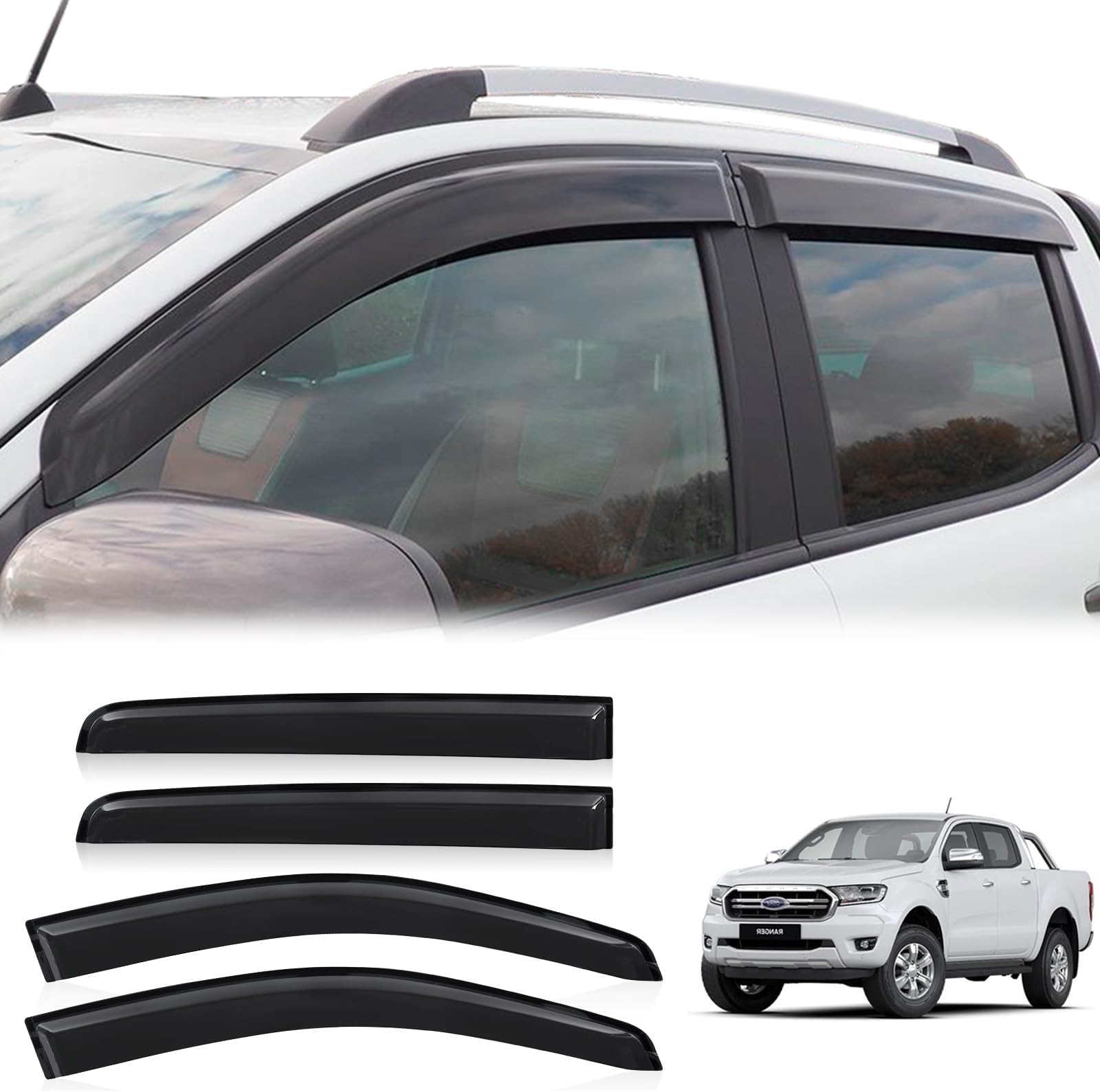 X-CAR Weathershields for Ford Ranger Dual Cab PX PX2 PX3 2011-2022 ...