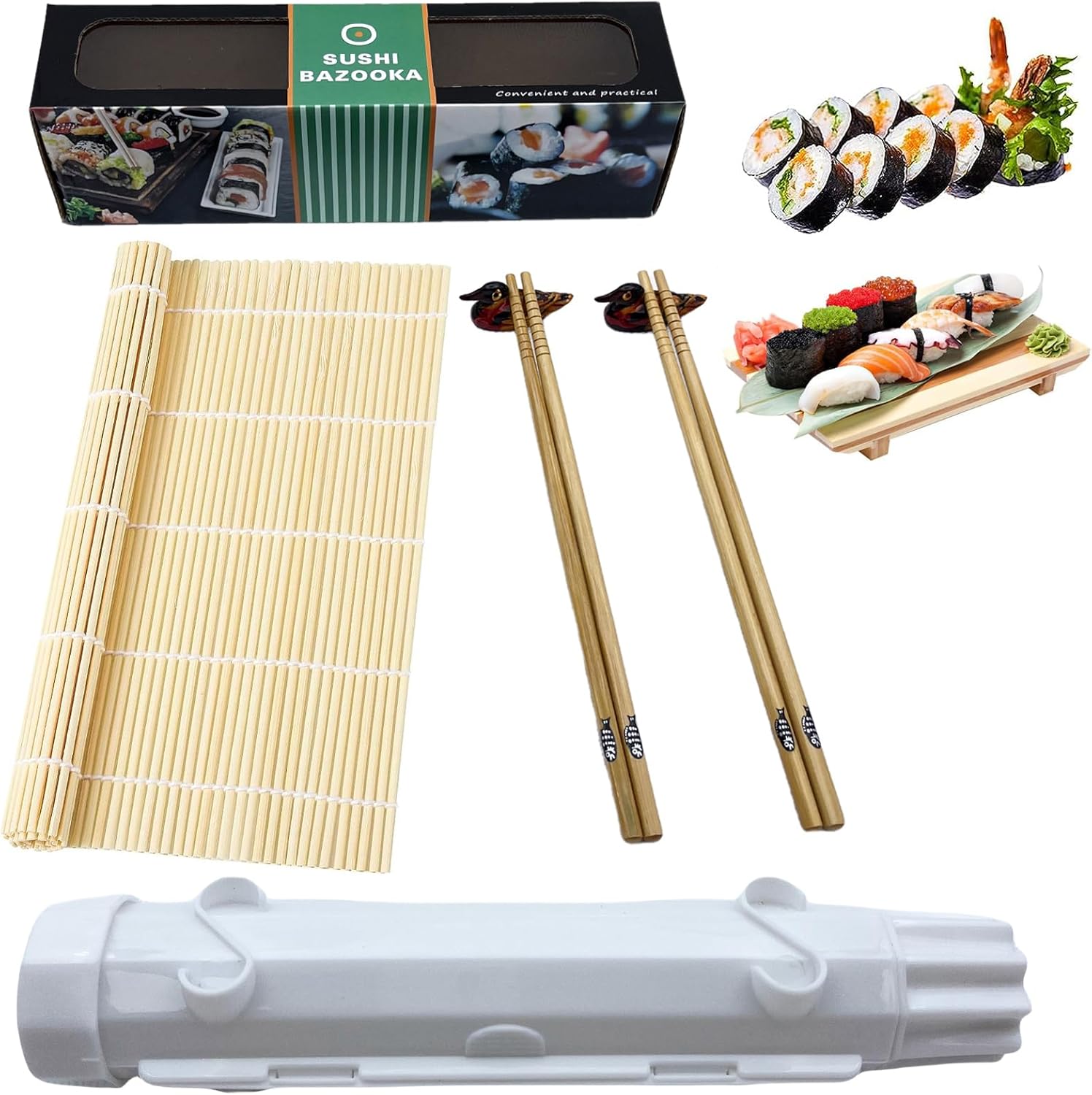Amazon.com | Sushi Making Kit - Sushi Bazooka Maker Kit with Bamboo ...