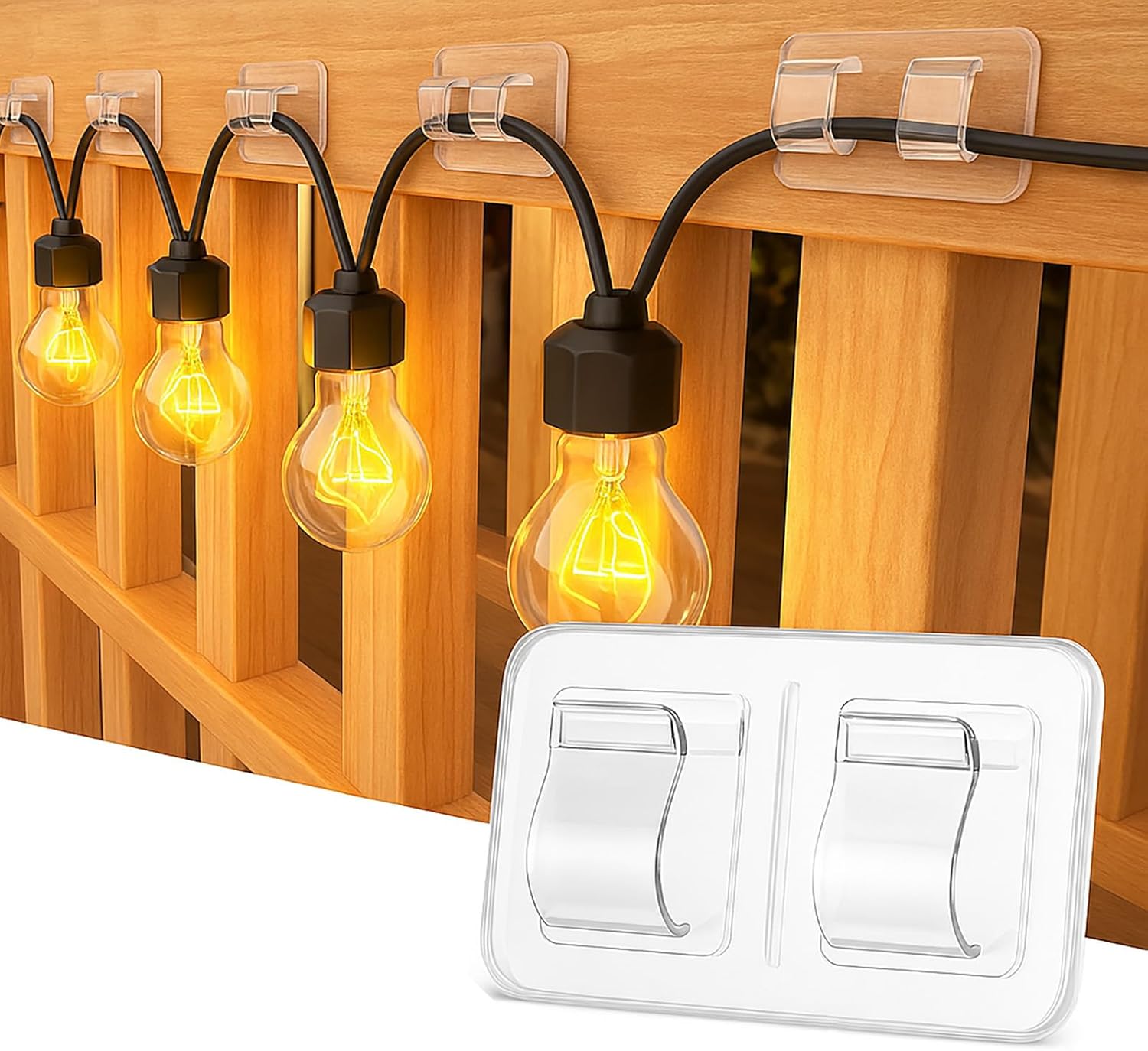 Amazon.com: Hooks for Garden Lights with Adhesive Strips: 25 Pack ...