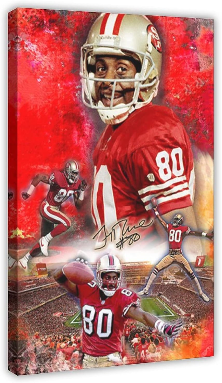 Amazon.com: QWEWQE Jerry Rice Canvas Poster Wall Art Decor Print ...