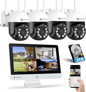 Amazon.co.jp: YESKAMO CCTV Camera Systems Wireless Outdoor, 3MP Ultra ...