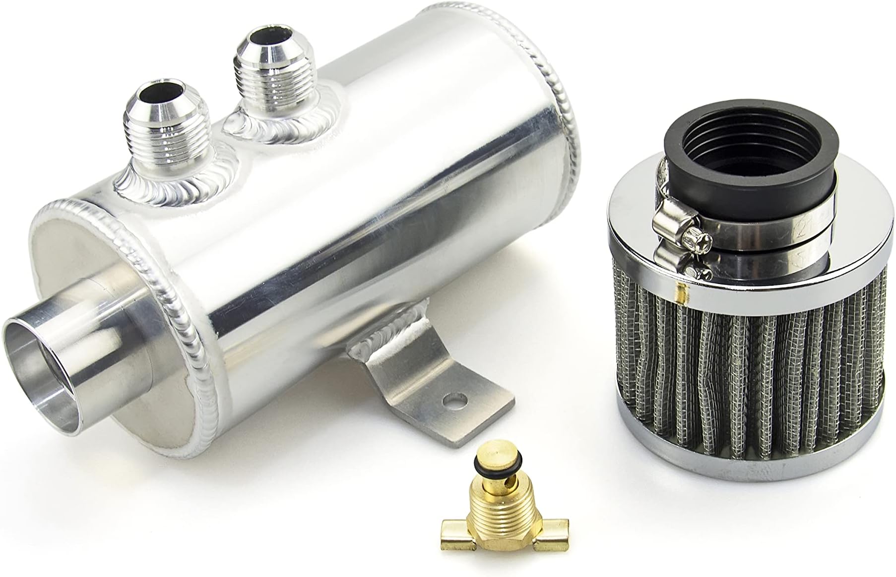 TASAN RACING Universal 10AN Baffled Oil Catch Can Fuel Overflow Tank, 2 ...