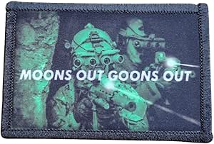 Amazon.com: Moons Out Goons Out Morale Patch Removable Hook and Loop for Molle Gear, Operator ...