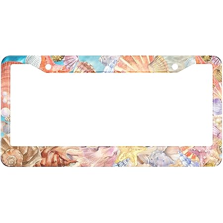 Amazon.com: HOSNYE Ocean Sea Shells Beach License Plate Frame Summer ...