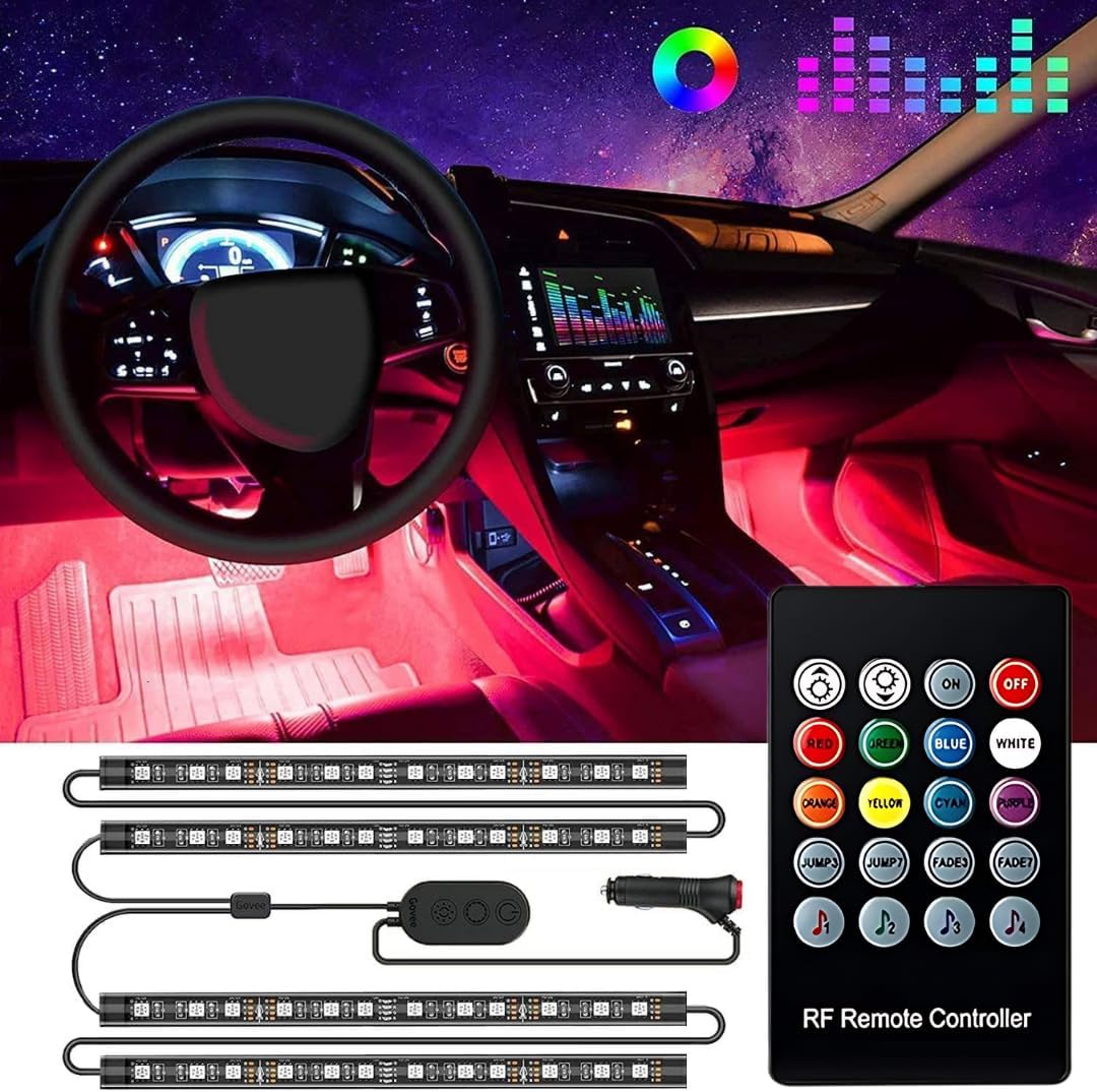 ELTRON TURBO Car Atmosphere LED Lights 4pcs 48 LED 12V Multicolor Strip ...