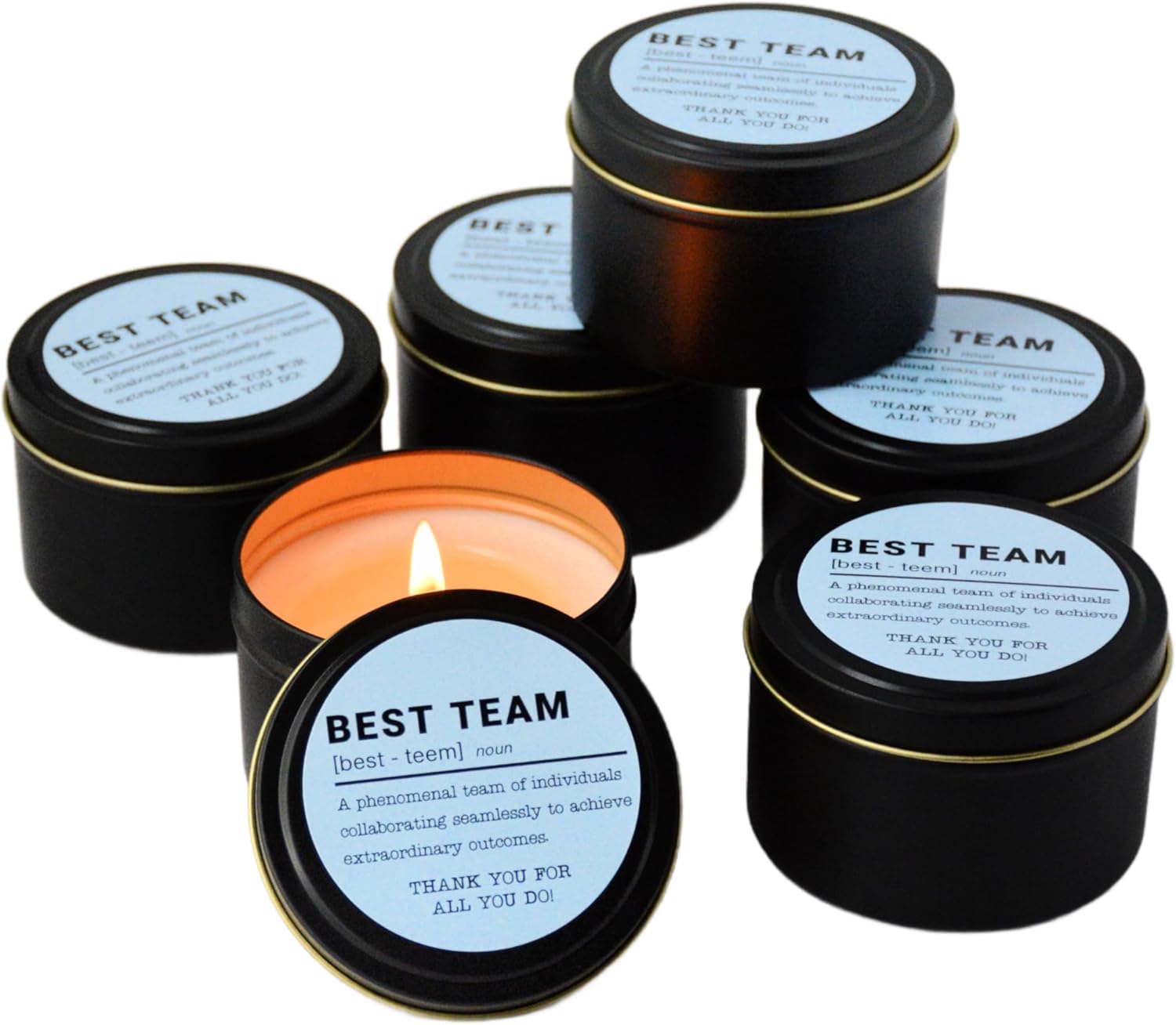 Amazon.com: Team Employee Appreciation Gift 6 Candles Bulk Set 7oz ...