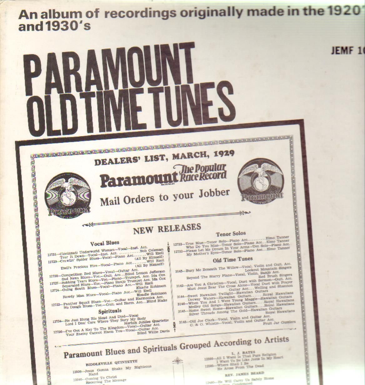 Amazon.com: Paramount Old Time Tunes an Album of Recordings Originally ...