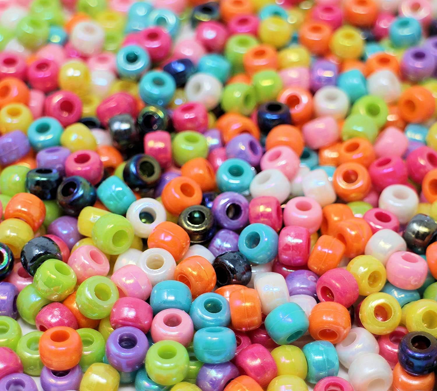 500Pcs Pony Beads | Beads for Jewellery Making | Kandi Beads | Hair ...