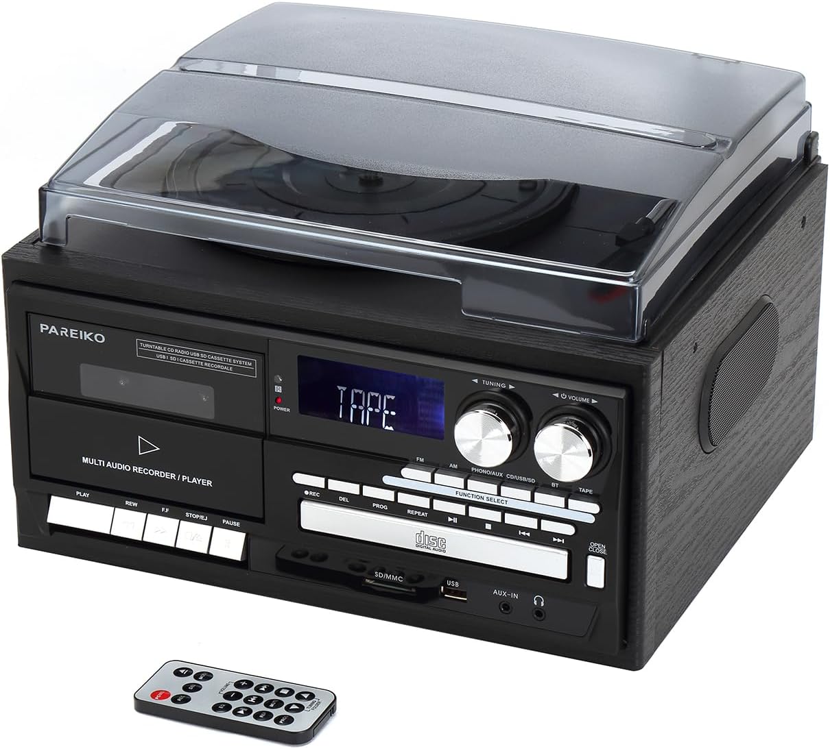 Amazon.com: Vintage 9-in-1 Record Player Turntable with Bluetooth, AM ...