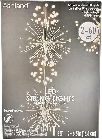 Amazon.com: Ashland Warm White LED Starburst Pair String Lights : Home ...
