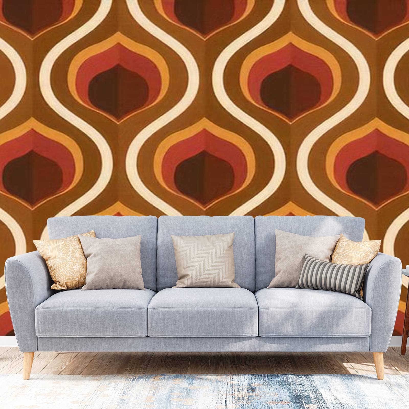 Seamless Vintage Wallpaper Pattern Orange