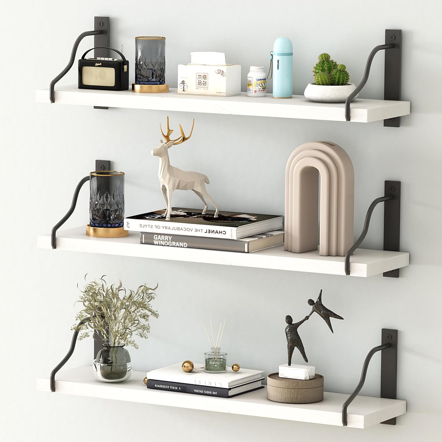 Amazon.com: Inforth Wall Shelves, Wood Wall Mounted Shelves for Wall ...