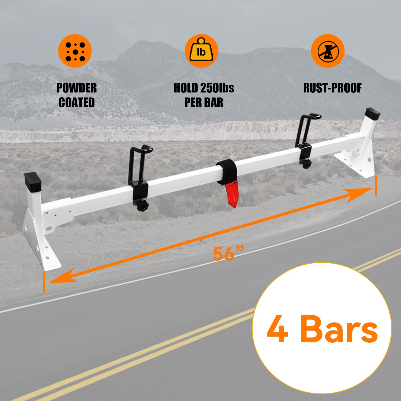 MELIPRON Roof Ladder Rack Fit for 2015-On Ford Transit 150 250 350 4 ...