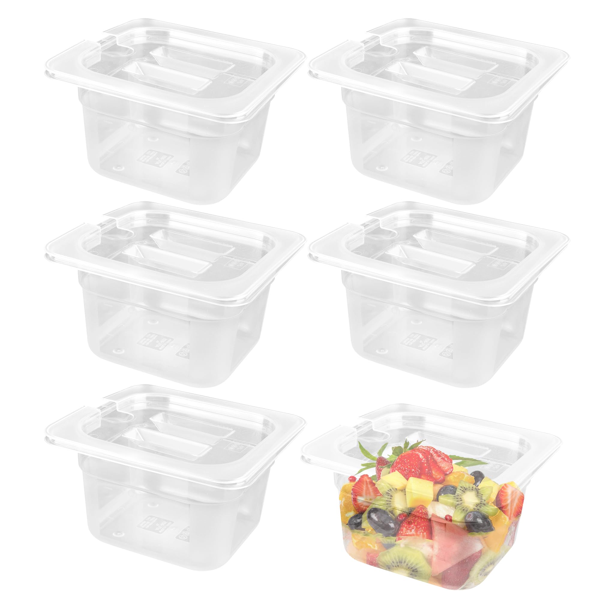 Amazon.com: KEJJNYER 6 Pcs Plastic Food Pan with Lid, 4'' Deep Stack ...