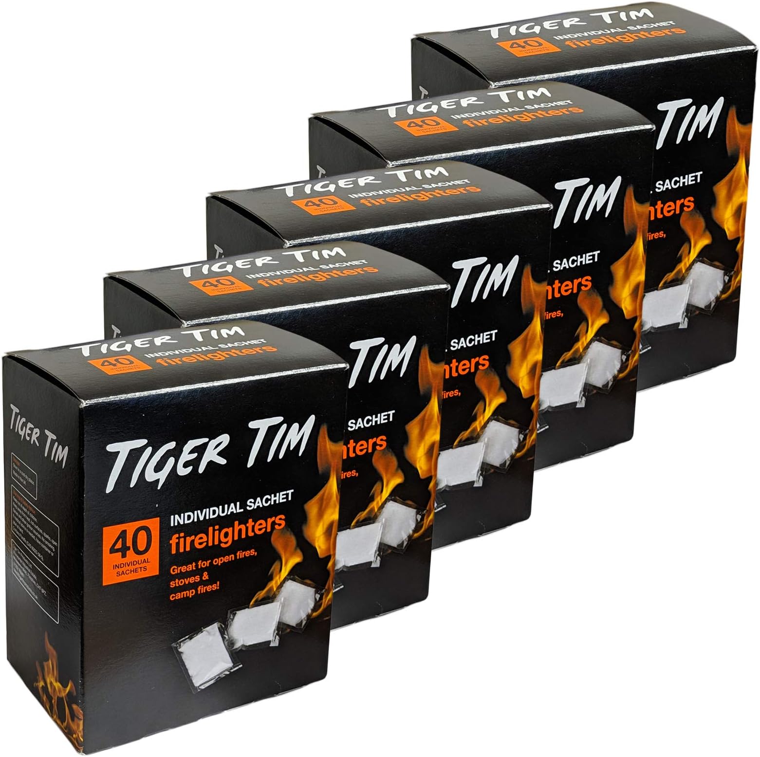 Tiger Tim Firelighters X6 tubs 240 Sachets in Total Great for Stoves ...
