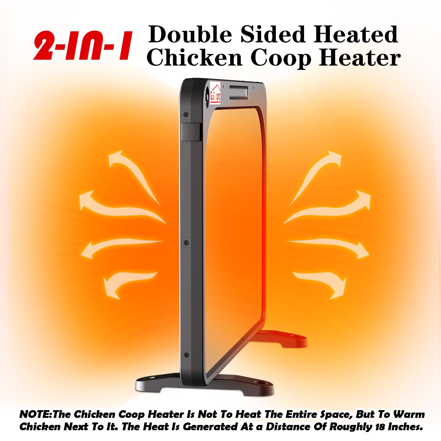 Snapklik.com : Dual-Sided Heating Chicken Coop Heater, 2X100W Energy ...