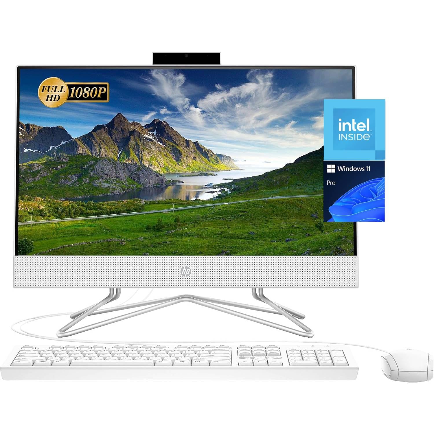 Amazon.com: HP 22 inch All-in-One Desktop PC • Microsoft Office Trial ...