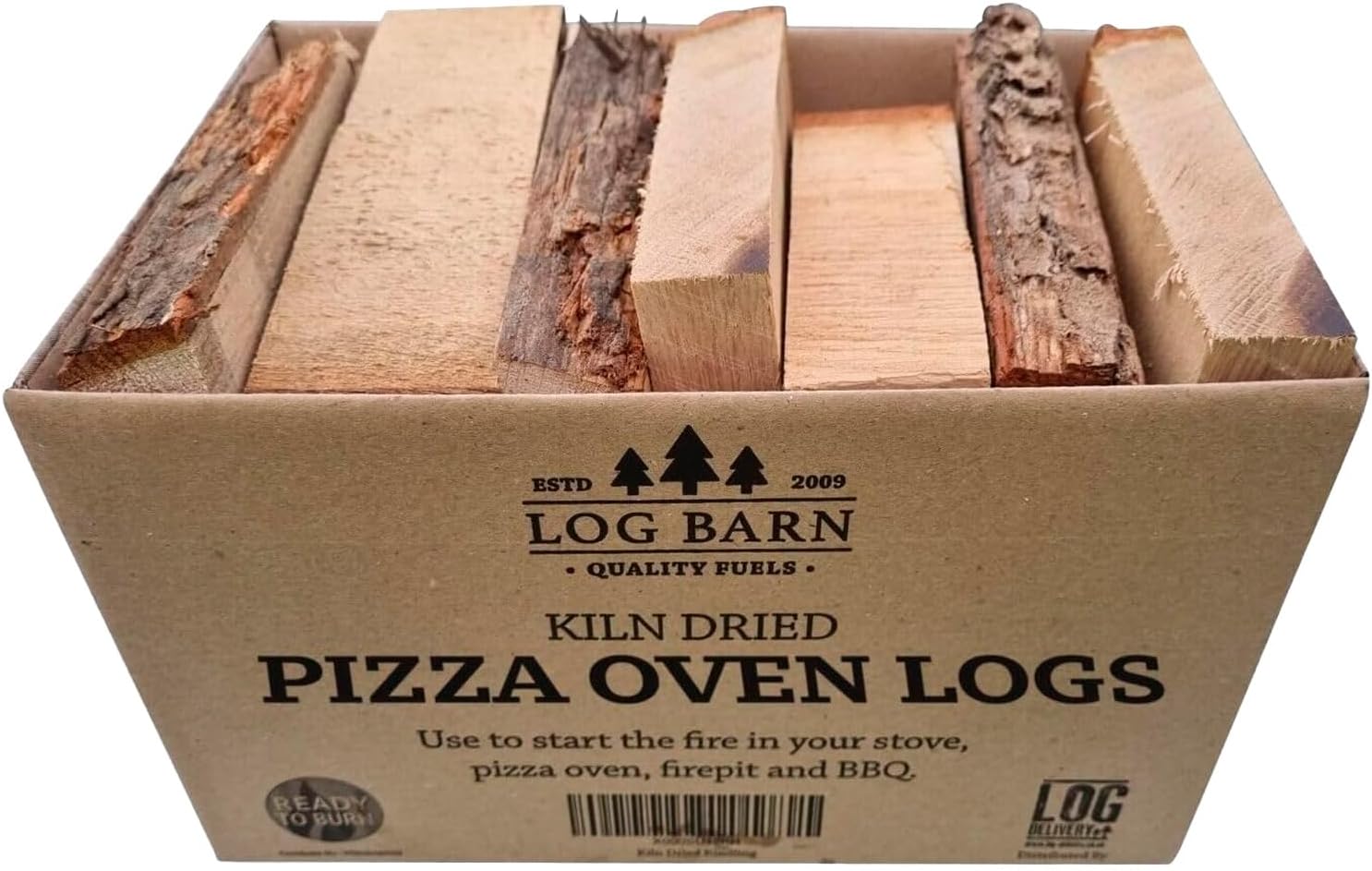 Log Barn Kiln-Dried Oak Pizza Oven Wood (3Kg Box). 14-16cm Kiln Dried ...