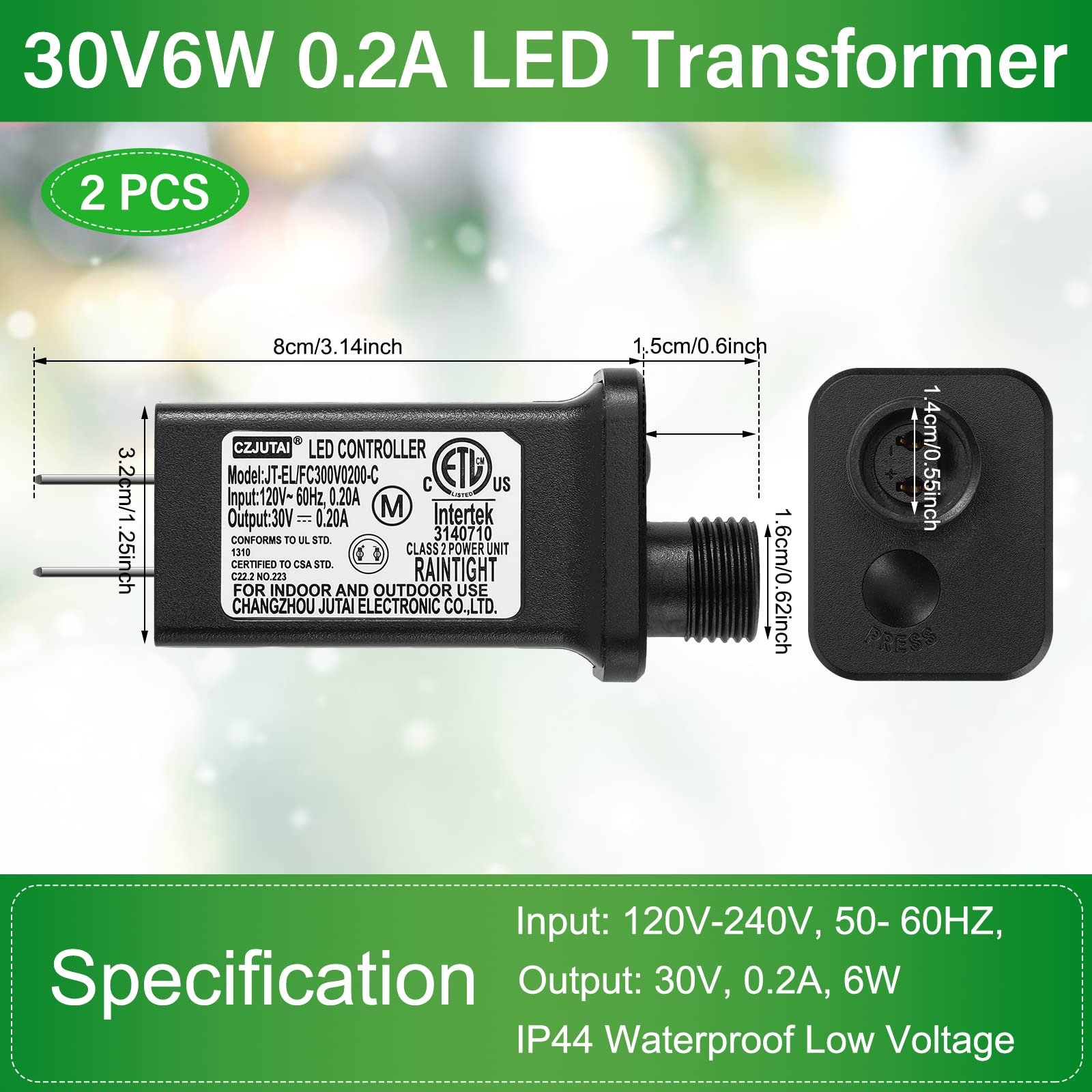 Snapklik.com : 2 Pieces LED Transformer Replacement Class 2 Power ...
