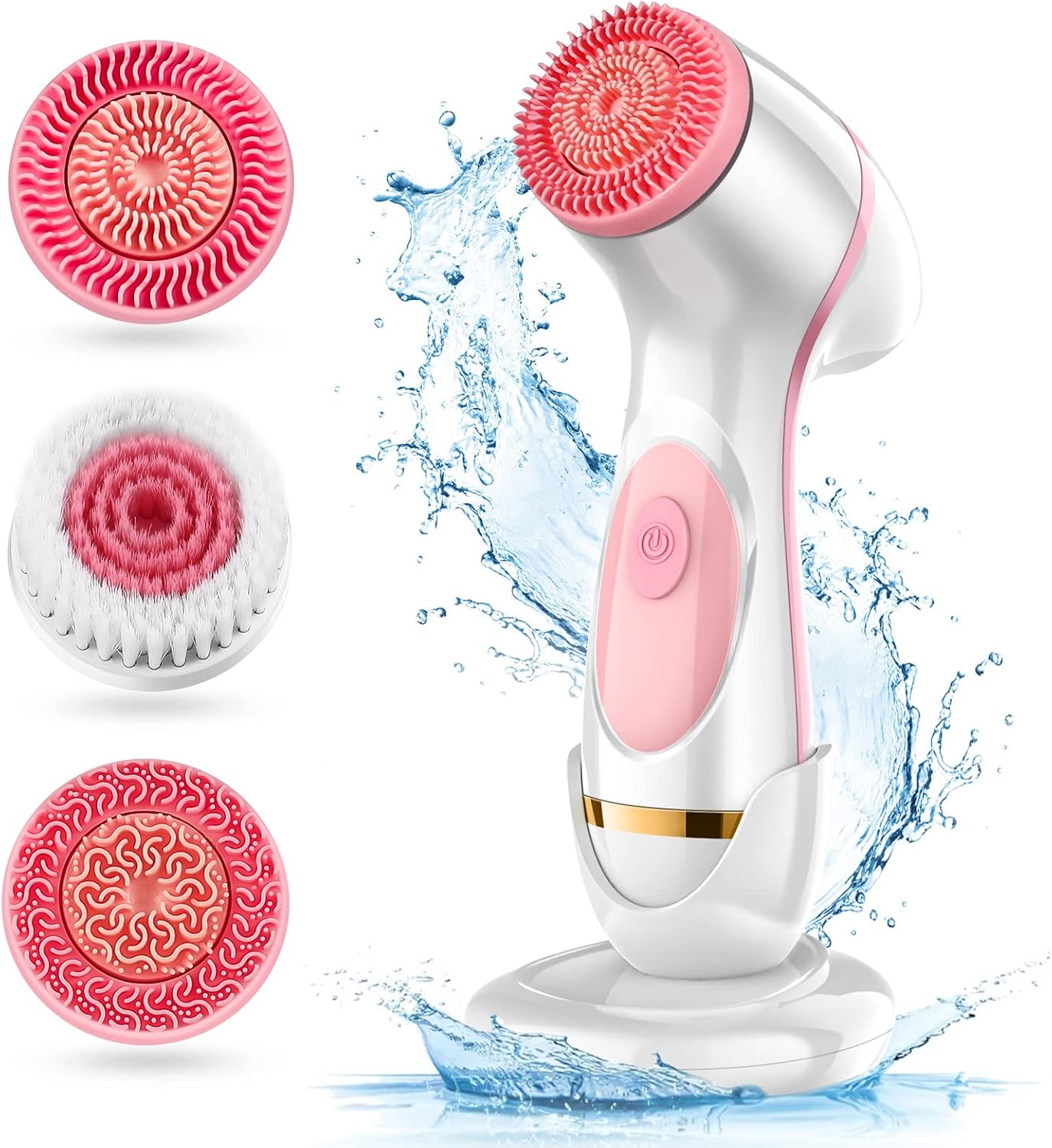 Facial Cleansing Brush, Waterproof Deep Cleaning Exfoliation Rotating Spa Machine with 2 Speed ...