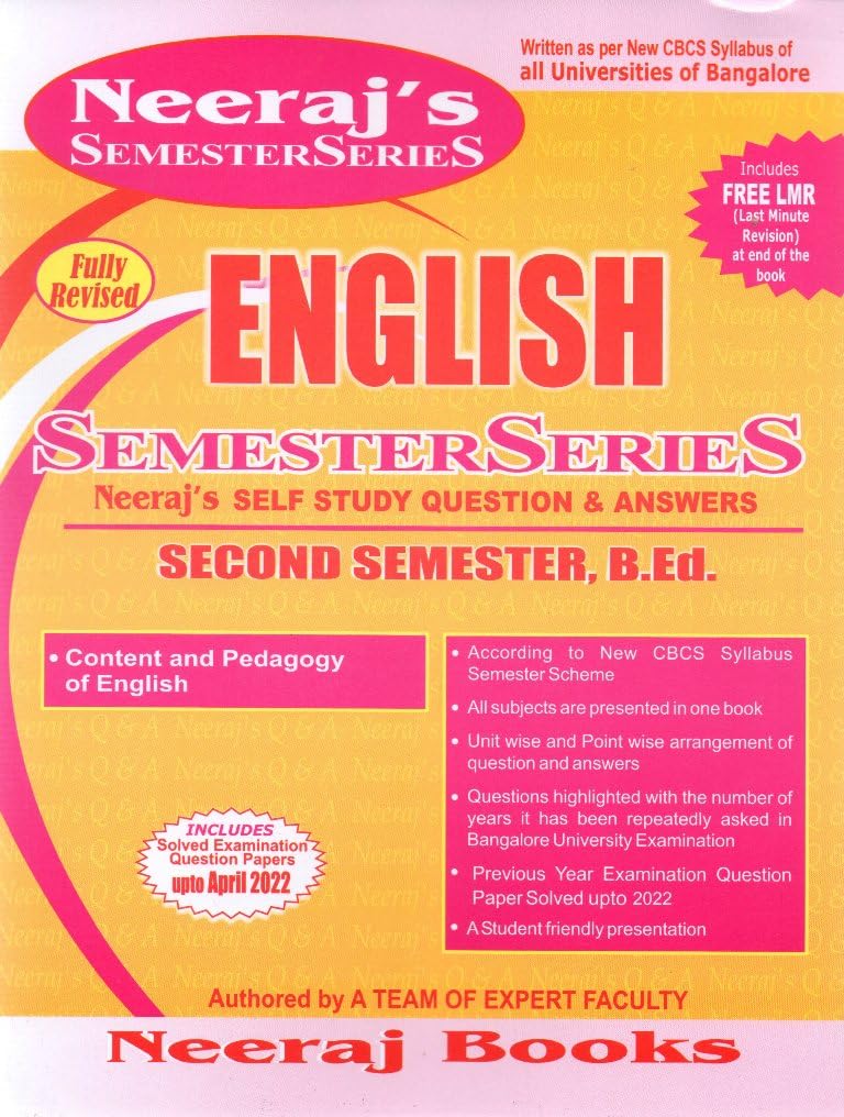 B.Ed. - 2nd SEMESTER - Content And Pedagogy Of English|Self Study ...