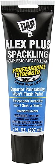 DAP Alex Plus Spackling Tube, 207ml - Ultra Tough, Sandable & Paintable ...