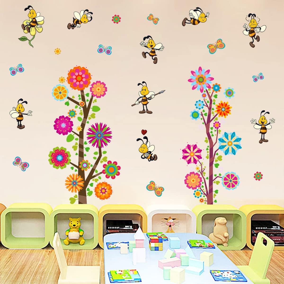 YISHILINKA Lindas calcomanías de pared de abeja de miel de dibujos ...