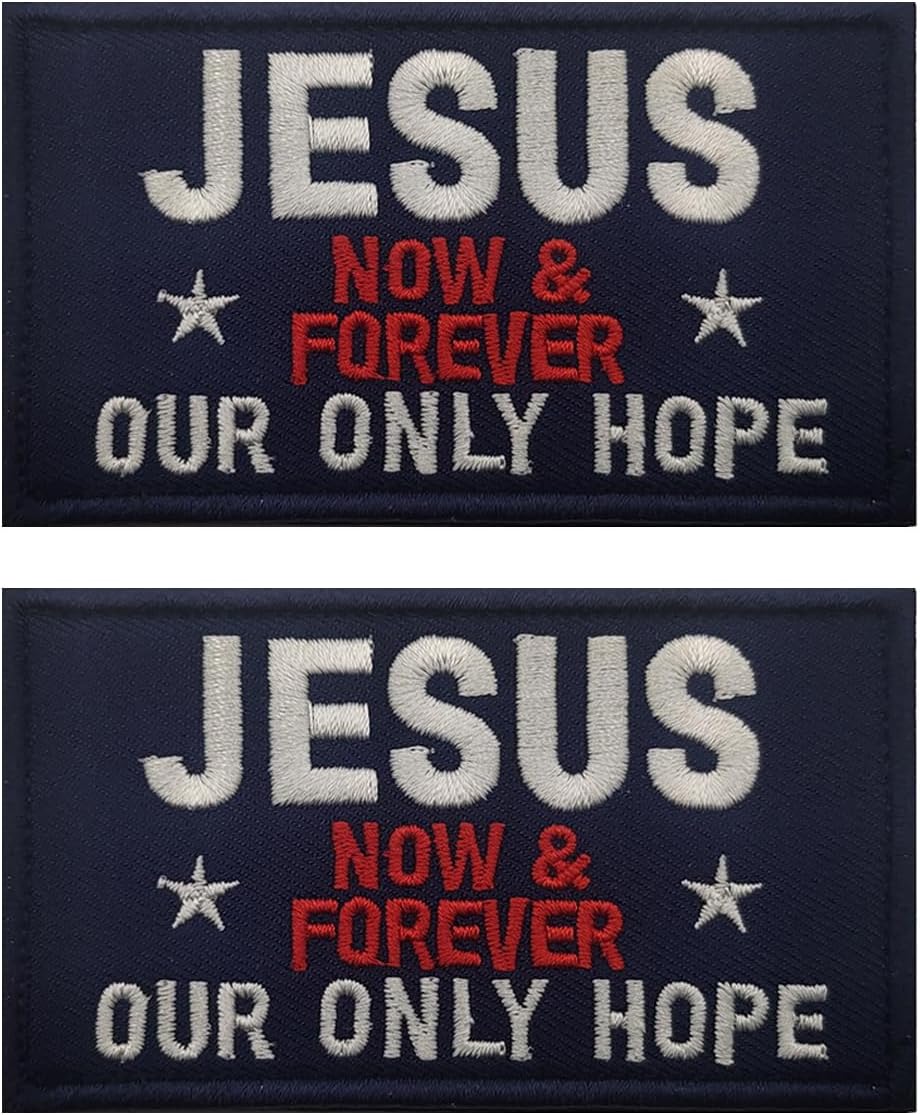 Amazon.com: 2PCS AliPlus Jesus Now & Forever Our Only Hope Patch ...