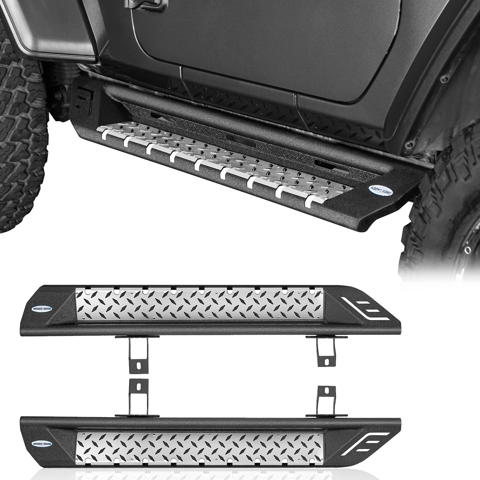 Amazon.com: Hooke Road JL 2 Doors Running Boards Drop Side Step Bars ...
