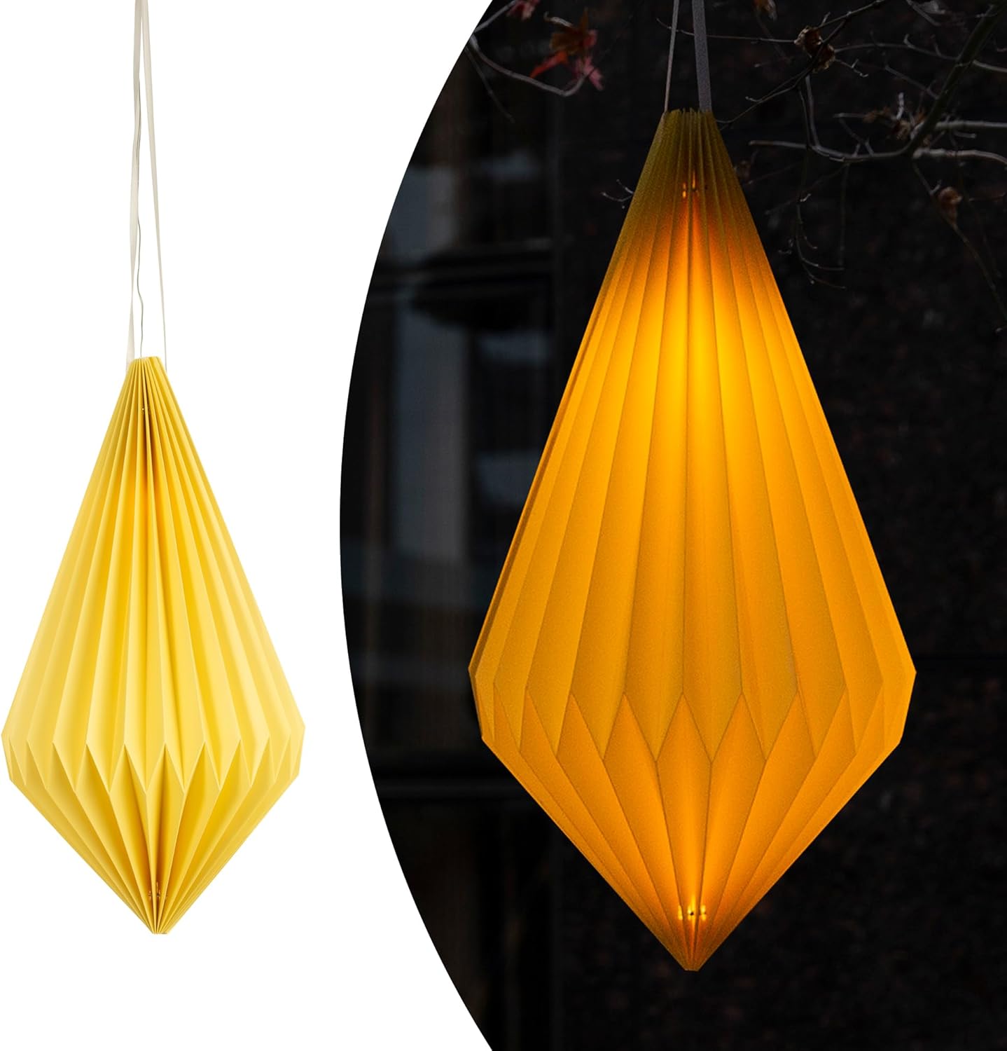 Amazon.com: Battery Operated Outdoor Hanging Lantern, Foldable Paper ...