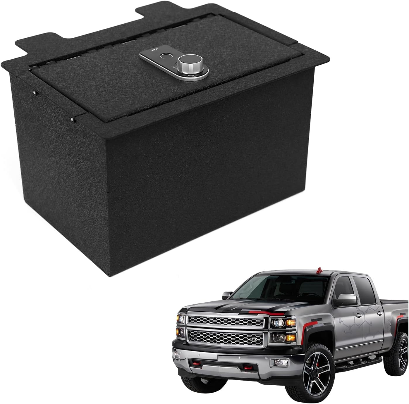 Amazon.com: KEREN Center Console Gun Vault Safe Box Compatible with ...