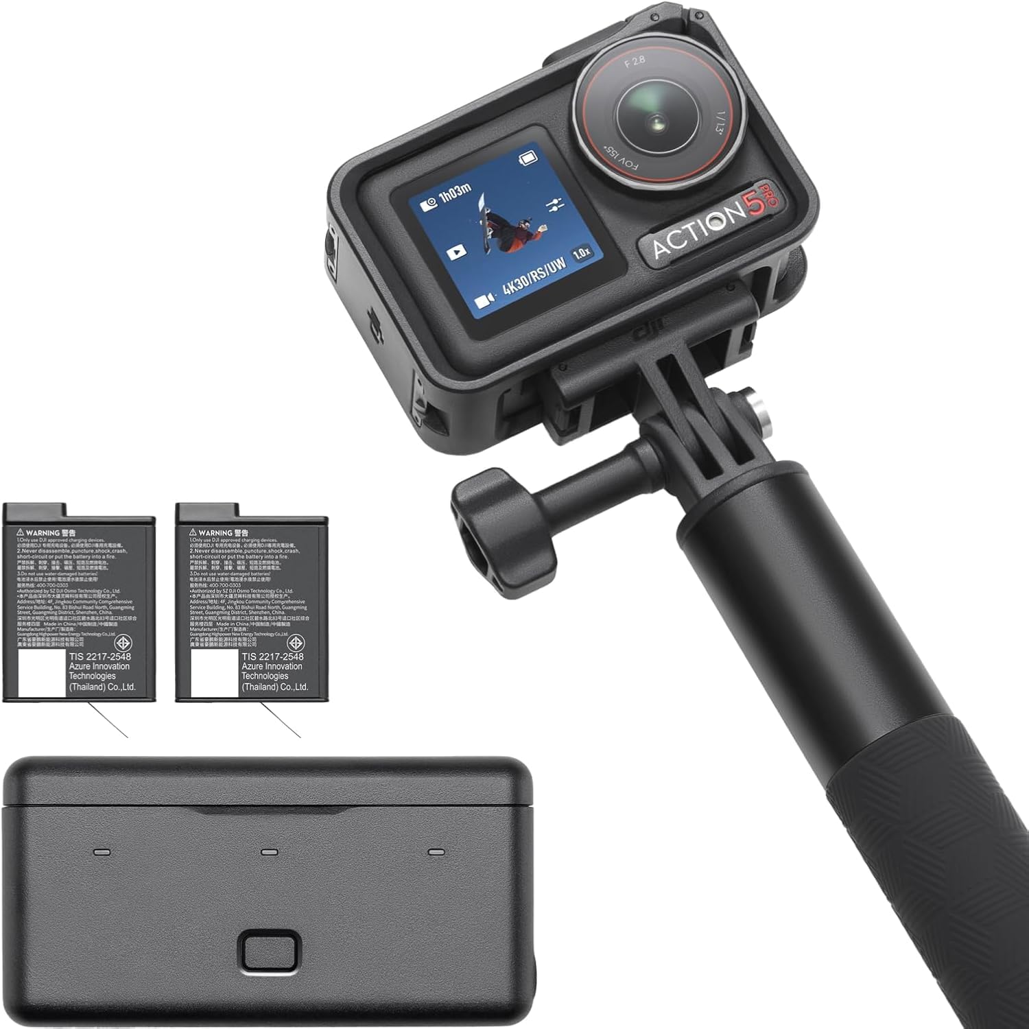 DJI Osmo Action 5 Pro Adventure Combo, 1/1,3 inç sensörlü aksiyon ...