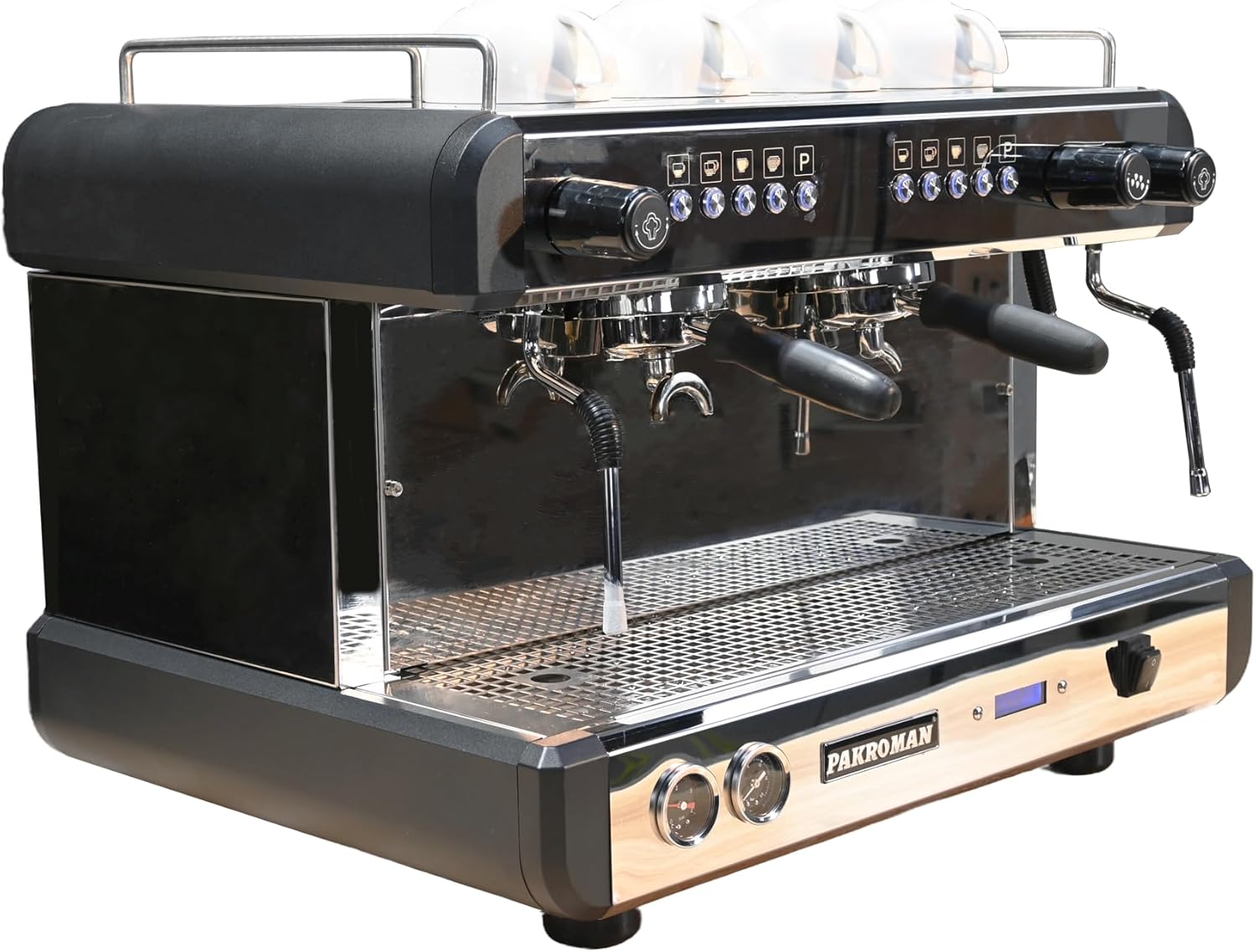 Amazon.com: PAKROMAN Commercial-Grade Semi-Automatic 2-Group Espresso ...