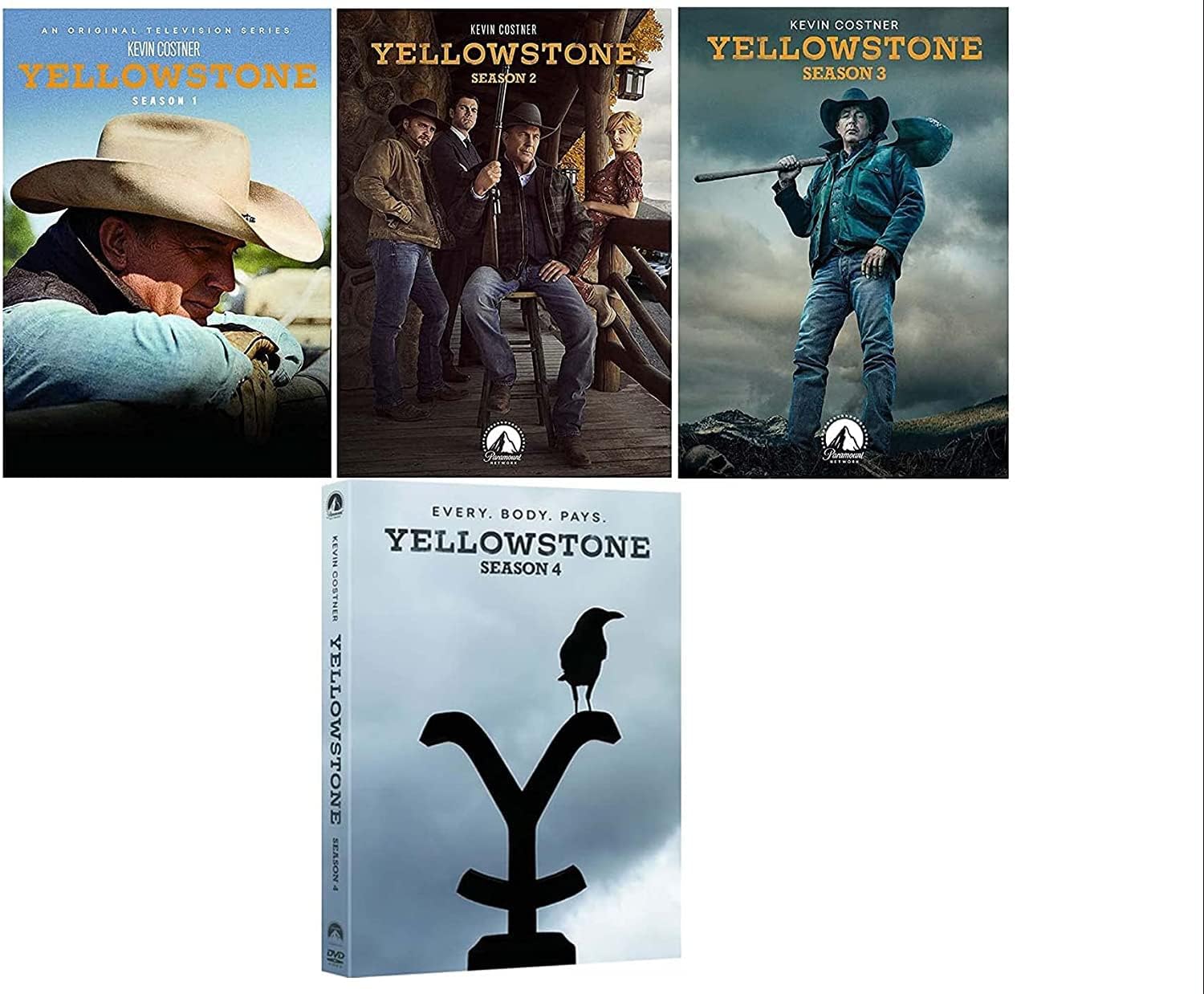 Yellowstone Season 1-4 Bundle 2022 All Seasons: Amazon.co.uk: DVD & Blu-ray