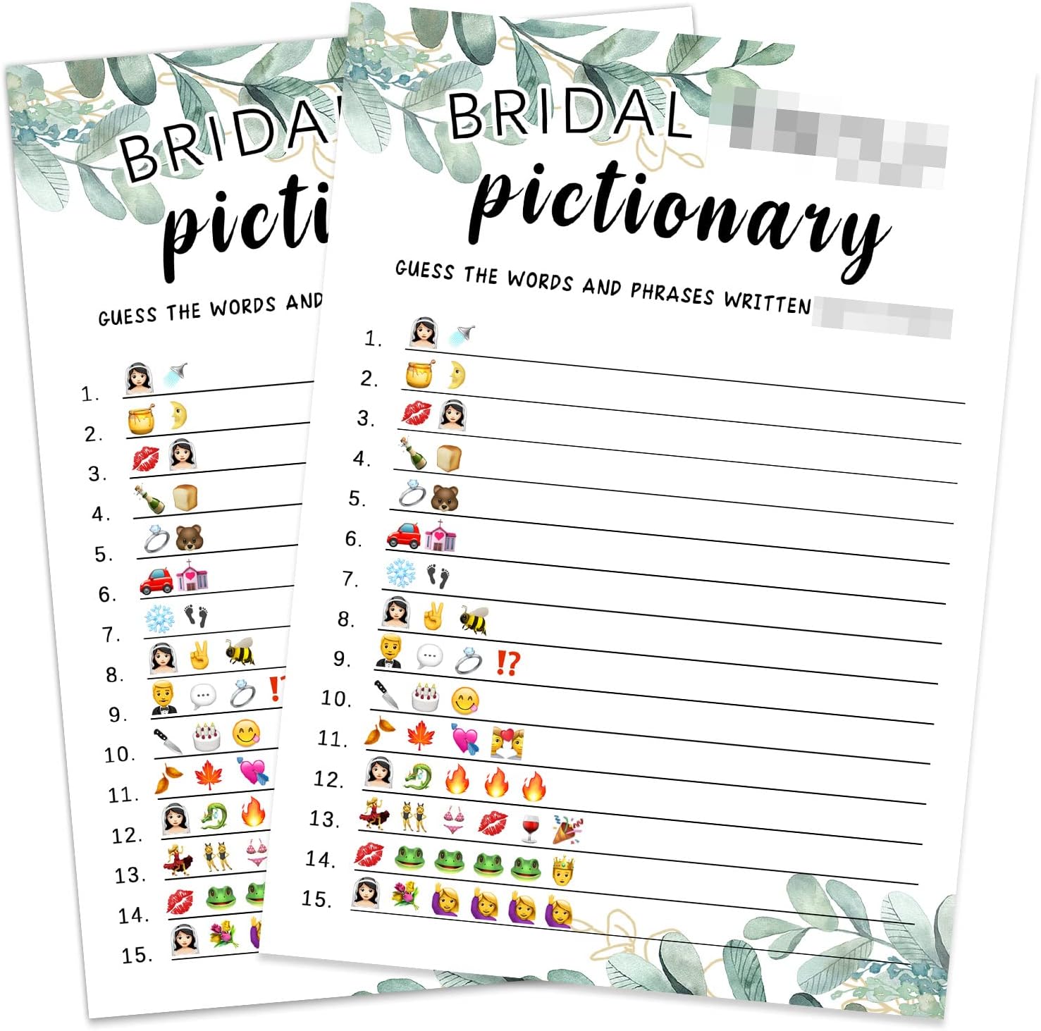 Amazon.com: Ggjgrpx Bridal Shower Game, 30 Pictionary Wedding Shower ...