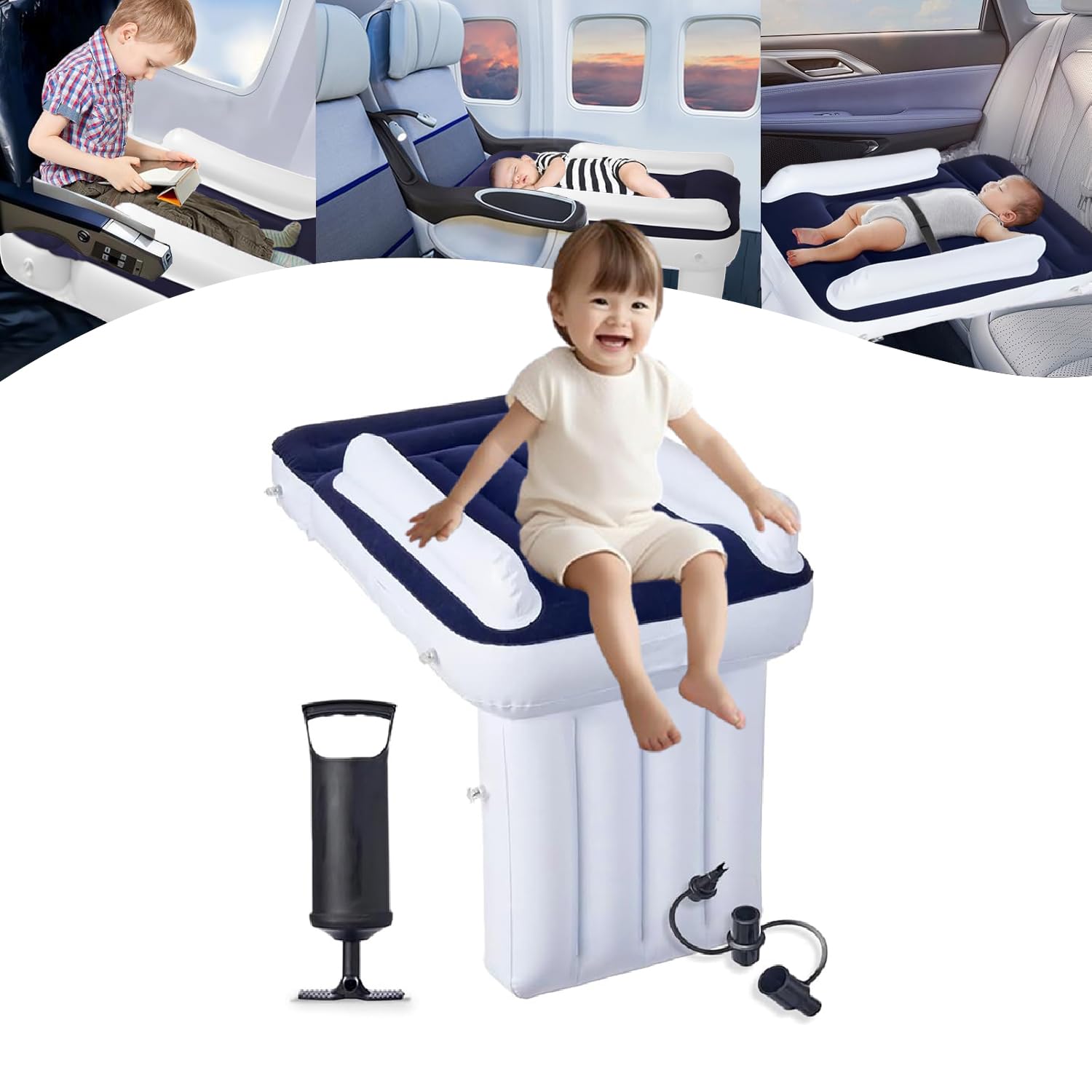 Amazon.com: Curious Turtle Inflatable Toddler Airplane Bed - Travel ...