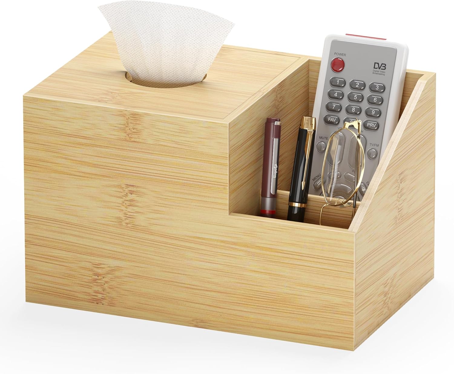 Amazon.com: Tissue Box Cover Holder- Bamboo Square Multifunction ...