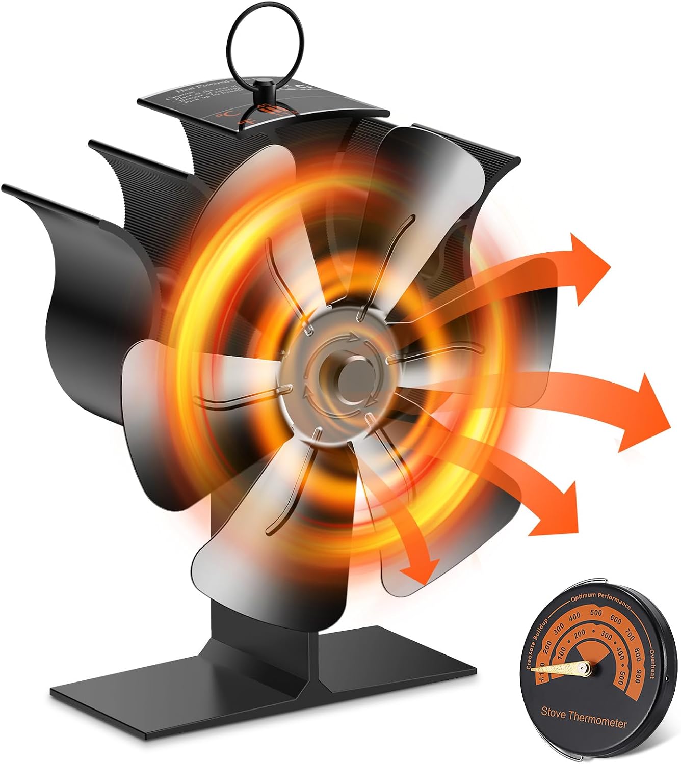 Amazon.com: ONEVER Wood Stove Fan, Heat Powered Stove Fan 6 Blades ...