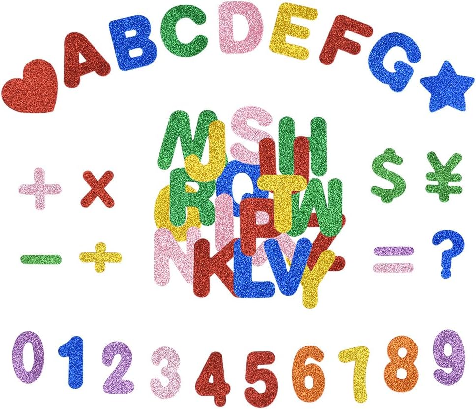 Kids B Crafty 100 Number Stickers - Glitter Foam Numbers for Childrens ...