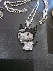 JECAXIN Cool Bling Style 24-inch Rope Chain Iced-Out Black and White ...