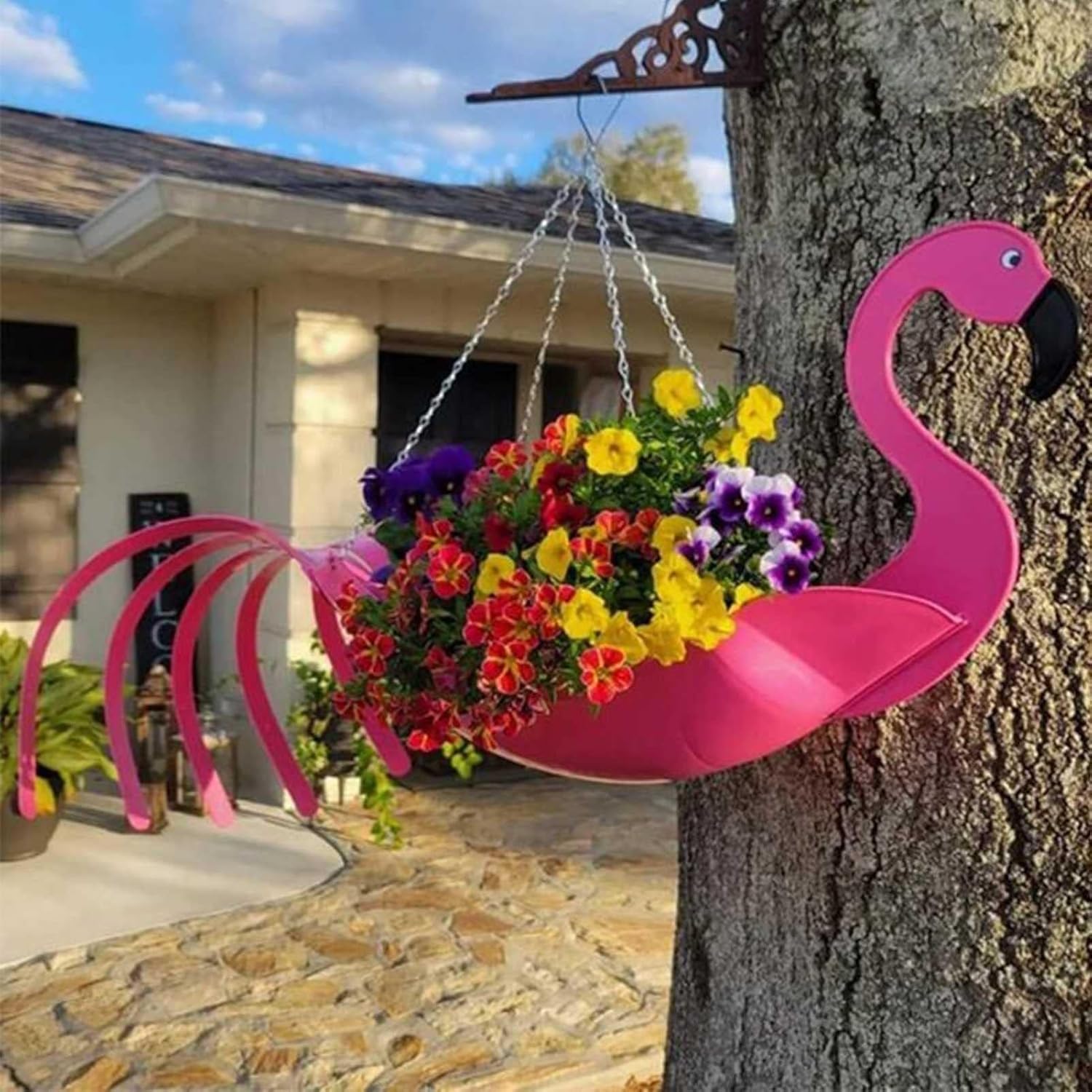 Amazon.com : Flamingo Planter Plant Pots, Cute Metal Flamingo Planter ...